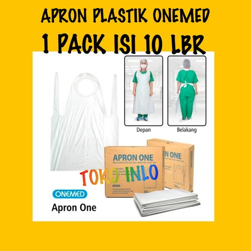 Jual PER PACK isi 10 Apron Plastik Onemed/Apron Sekali Pakai Onemed ...