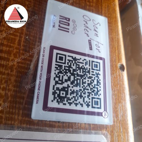 Jual sign tanda gambar tulisan barcode menu digital meja - Kota ...