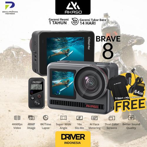 Promo AKASO Brave 8 Kamera Action Camera 4K 60FPS Waterproof Dual ...