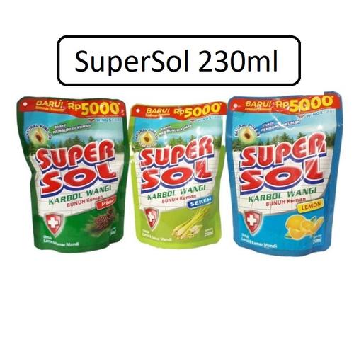 Jual SuperSol Karbol Pembersih Lantai & Kamar Mandi 230 ml / Super Sol ...