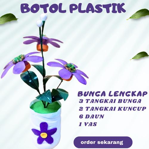 Jual Bunga Botol Plastik / Produk Prakarya Daur Ulang - Bunga Lengkap ...