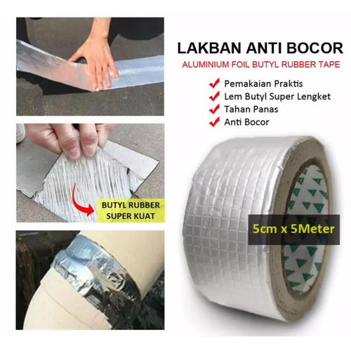 Jual Lakban Anti Bocor Anti Air Aluminium Foil Butyl Super Waterproof Tape - 3 METER - Jakarta ...