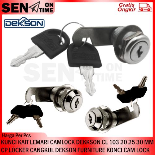 Jual KUNCI KAIT LEMARI CAMLOCK DEKKSON CL 103 20 25 30 MM CP LOCKER CANGKUL - DKS-103-20MM-CP ...