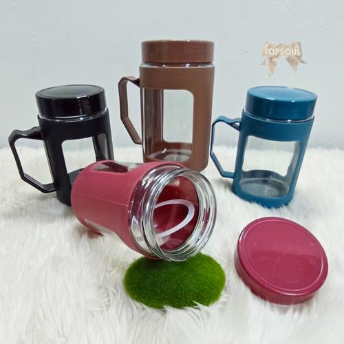 Jual Botol Mug Kaca 500ml Tumbler Gelas Minum Cup Beling Gagang Cangkir ...