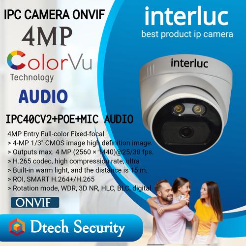 Promo CCTV IP CAMERA 4MP AUDIO+FULL COLOR /INTERLUC IP40CV2+POE+MIC ...