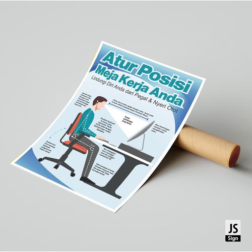 Jual POSTER SAFETY K3 - ATUR POSISI MEJA KERJA ANDA - A2(60x40cm) - Kab ...