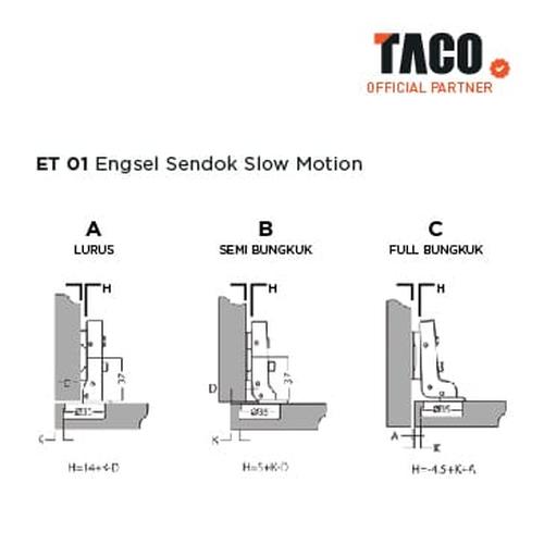 Jual Engsel Sendok Slow Motion Taco/Aksesoris Taco Soft Close - Kota ...