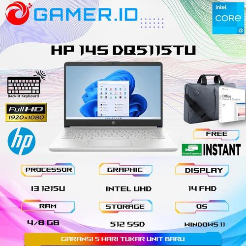 Jual HP 14S DQ5115TU I3 1215U 4GB 512GB W11+OHS 14.0FHD BLIT - Non ...
