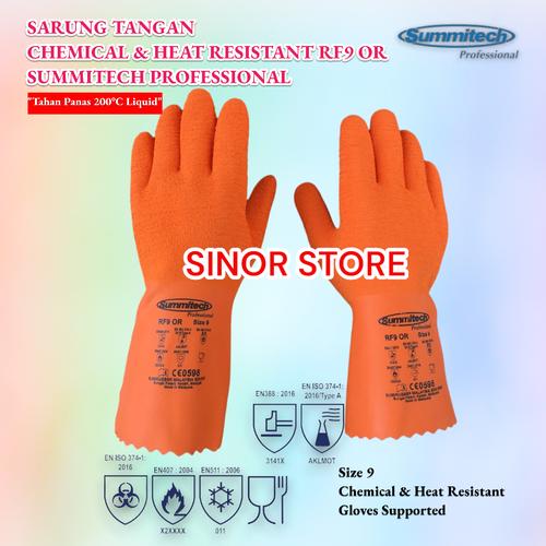 Jual Sarung Tangan Chemical & HEAT Resistant Gloves RF9 OR Summitech - No. 9 Orange - Kab ...