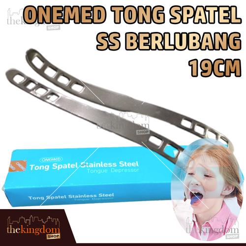 Jual Onemed Tong Spatel SS Stainless Steel Berlubang 19cm Tongue ...