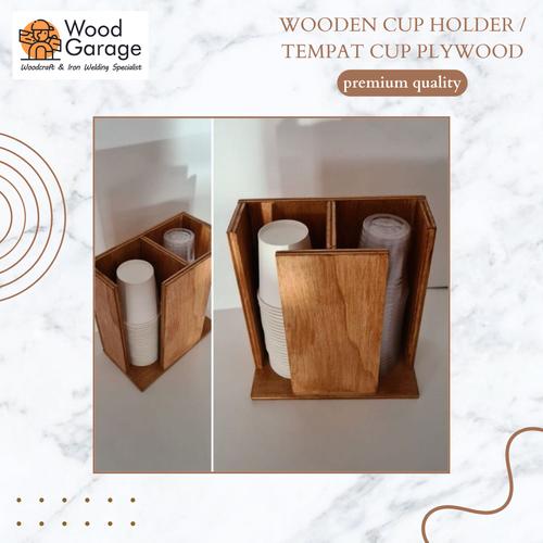 Jual Wooden paper cup holder / rak gelas tempat cup plywood - Kab ...