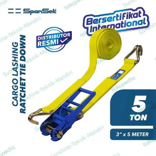 Jual Spanset Rachet Tie Down / Cargo Lashing Belt 3" x 5 Meter ...