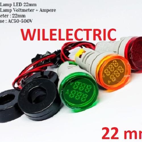 Jual Pilot Lamp Indicator LED Amper Volt Meter 22mm 22 mm BULAT - Hijau ...