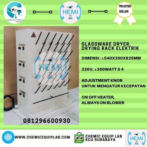 Jual GLASSWARE LAB DRYING RAK ELEKTRIK/ DRYER RACK PENGERING 39PEGS ...