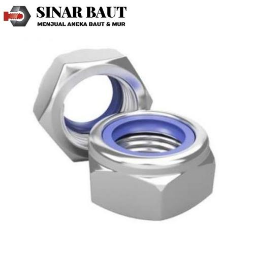 Jual mur nylon nut stainless304 mur karet m5 m6 m8 m10 m12 - 10m ...