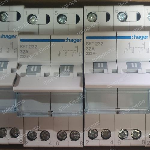 Jual Change Over Switch Hager 2 Pole 1P+N SFT232 32A / COS / Ohm Saklar ...