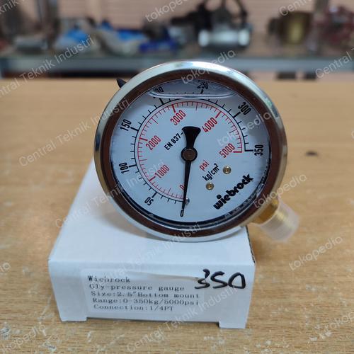 Jual Manometer Pressure gauge Stainless Raket/ 5000psi/ 350Bar / 21/2 ...