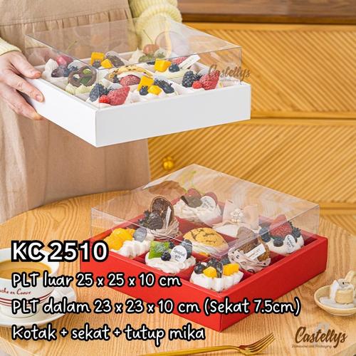 Jual Kotak Box Kue Sekat 9 KC2510 Mini Cake Snack Pudding Dessert Bolu ...