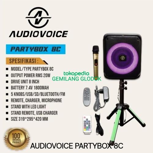 Jual Speaker Portabel AUDIOVOICE PARTYBOX 8C Audio Voice 8 Inch Bonus Stand - Jakarta Barat ...