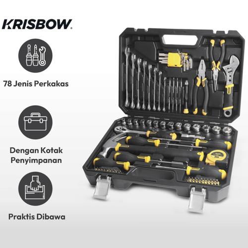 Jual KRISBOW tool kit box set 78 pcs kotak perkakas mekanik hand ...