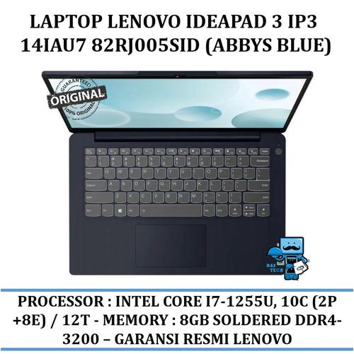 Promo Laptop Lenovo Ideapad 3 Ip3 14iau7 82rj005sid Abbys Blue - Original Cicil 0% 3x - Jakarta ...