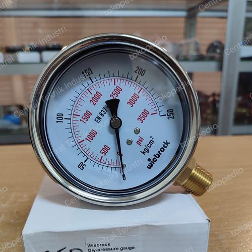 Jual Manometer Pressure gauge Stainless Raket/ 3500psi/ 250Bar / 21/2 ...