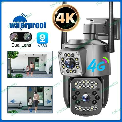 Jual New Cctv IP OUTDOOR dual LENS pakai SIM card 4G V380 Waterproof ...