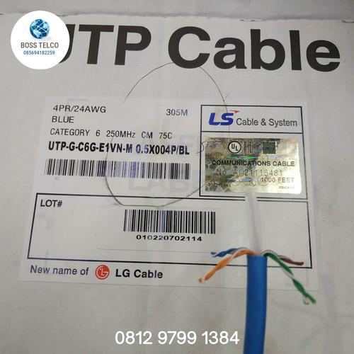 Jual LS Kabel Cat6 / UTP Cable Lan Cat 6 LS Simple Biru - Jakarta Pusat ...