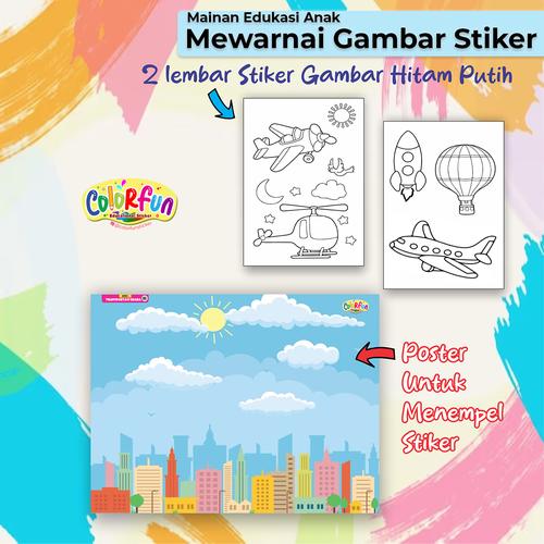 Jual Colorfun Education Sticker - Mainan Edukasi Mewarnai Gambar Stiker ...