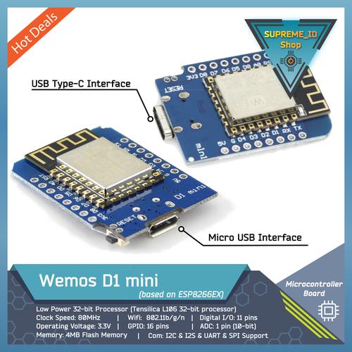 Jual Wemos D1 mini ESP-12F ESP8266 Wifi Wireless IoT Microcontroller ...