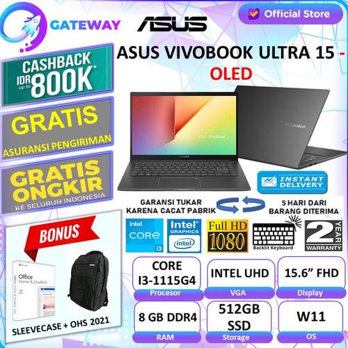 Jual ASUS VIVOBOOK K513EA OLED351 - I3 1115G4 4GB 512SSD W11+OHS 15 ...