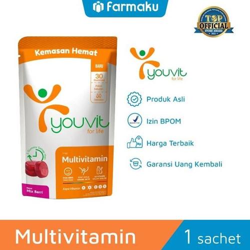 Jual Youvit Gummy Multivitamin Dewasa 30 Day Sachet Cliff Gentamardhan ...