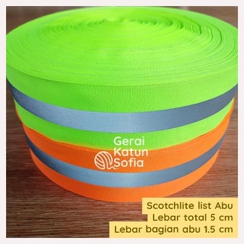 Jual Pita Skotlight Reflektif Skotlet Kain Lebar 5cm Hijau/Orang List ...
