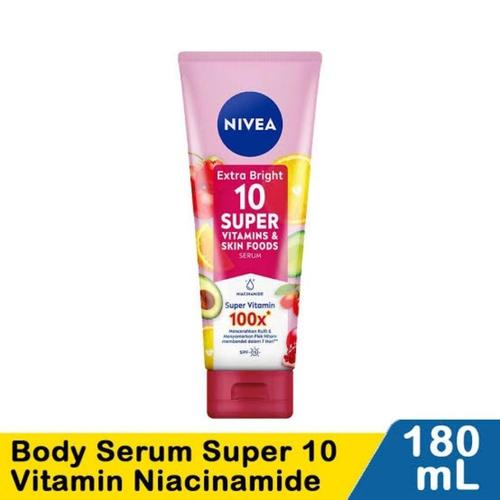 Promo NIVEA Body Serum Extra Bright 10 Super Vitamins & Skin Foods 180ml - Kota Surabaya ...