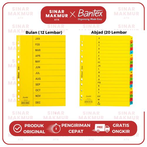 Jual Divider/Karton Pembatas Ordner Abjad/Polos/Angka/Bulan A4 Bantex ...
