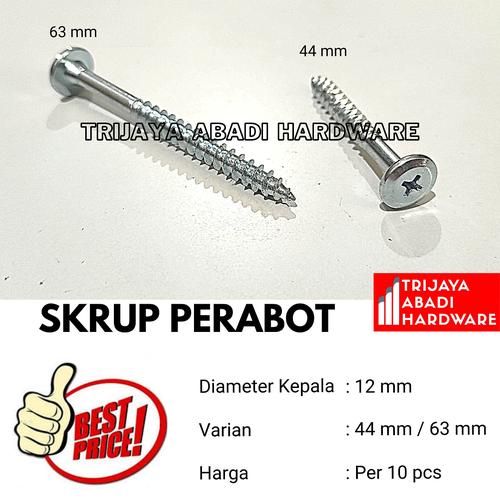 Jual 10x Skrup Perabot Sekrup Kursi Meja Lemari Tapping Screw - 44mm ...