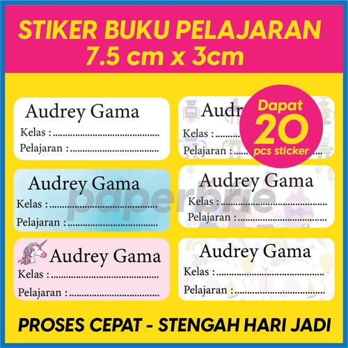 Jual Stiker Buku Pelajaran anak mata pelajaran label buku mapel label ...