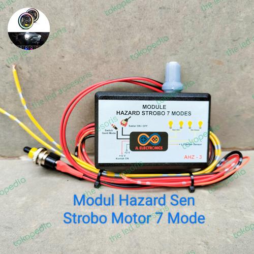 Promo MODUL FLASHER KONVOI HAZARD 7MODE STROBO OTOMATIS SEIN MOTOR ...