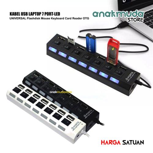 Jual USB Laptop PC Kabel Data Hub 7 Port LED dan Saklar Colokan ...