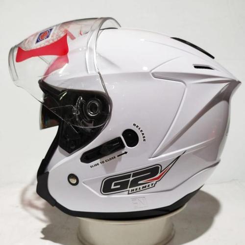 Jual G2 OPTIMAXX HELM HALF FACE SOLID DOUBLE VISOR STANDART SNI READY ...