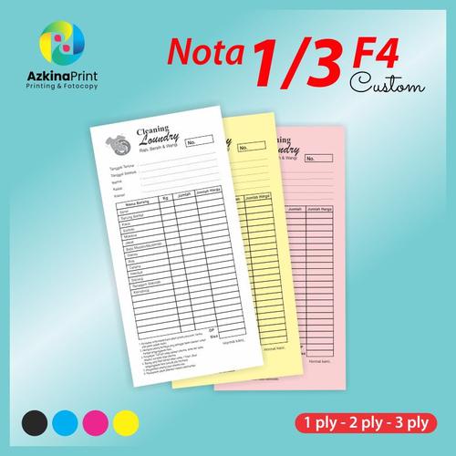 Jual CUSTOM NOTA LAUNDRY KWITANSI BUKTI KAS 1 PLY 2 PLY 3 PLY - putih ...