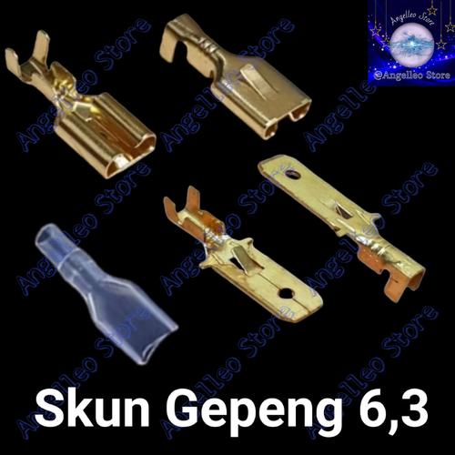 Jual Skun Gepeng~Skun Kabel~Terminal Kabel~Kuningan~6,3mm~SATUAN ...