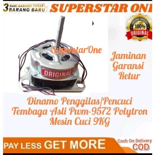 Jual Dinamo Penggilas/Pencuci Tembaga Asli PWM-9572 POLYTRON Mesin Cuci ...