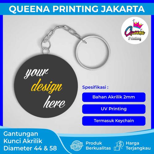 Jual Gantungan Kunci Keychain Akrilik Custom | Bulat 1 Sisi | UV Printing - Jakarta Timur ...