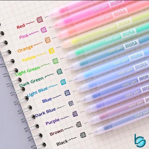 Jual Pulpen Pena Warna warni Aesthetic 0.5mm Mira/Color Gel Pen 12 ...