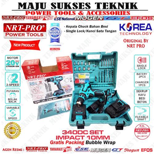 Jual NRT-PRO DC 340 Bor Tangan Beton Baterai Drill Impact 10 mm DC340 ...
