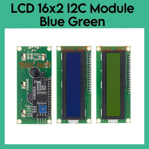 Jual LCD 16x2 I2C Module Blue Green Character Display 1602 Biru Hijau ...