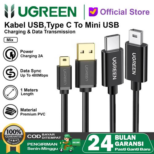 Jual Kabel Data USB-C To Mini USB Charger 2A UGREEN Up To 48 Up To ...