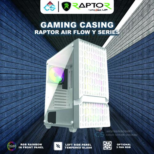 Jual Casing Gaming Raptor Air Flow Y Series White - Casing Gaming ...