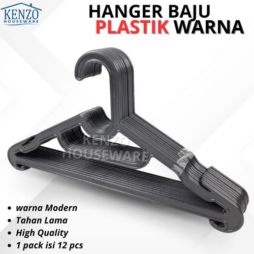 Jual Hanger Plastik Baju Hitam Gantungan Celana Hanger Tebal Warna 1 ...